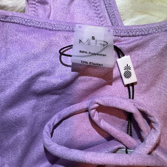 REVOLVE | Swim | Monica Hansen Beachwear Violet Suade Onepiece Swimsuit ...